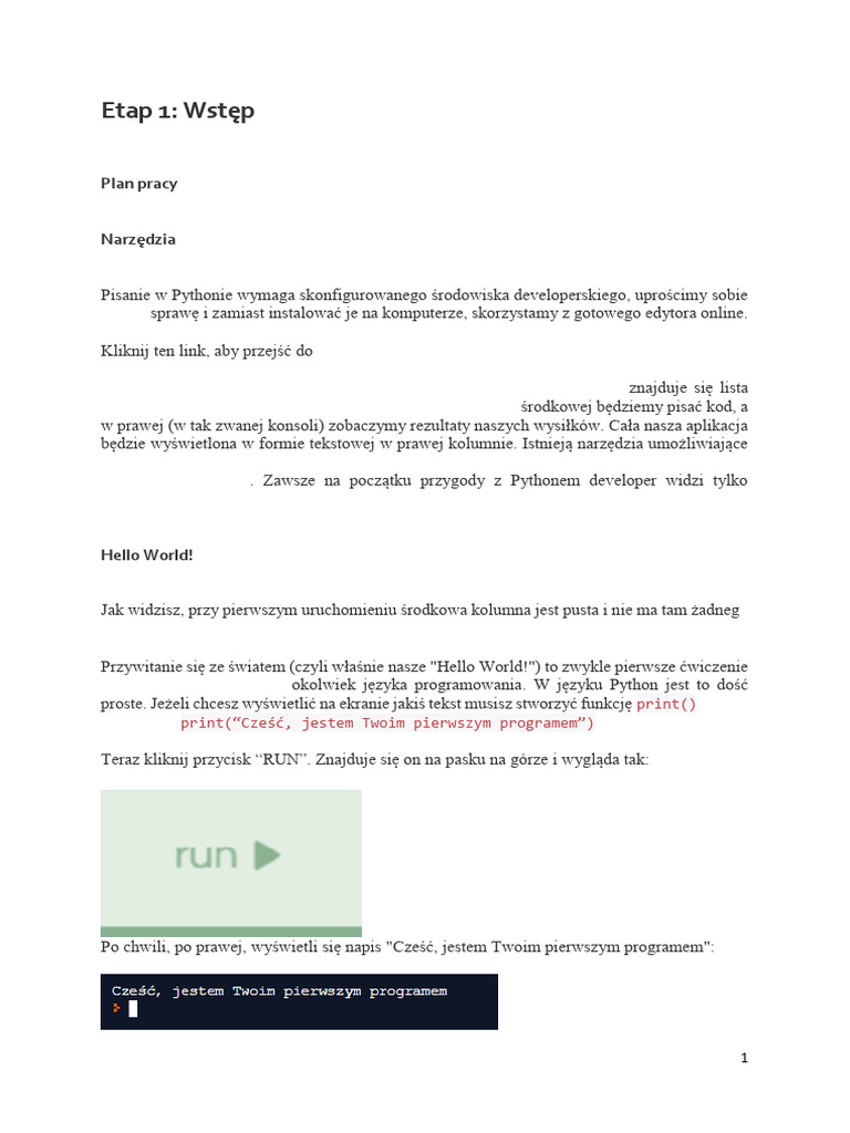 A Moze Podstawy Python Z Cod cz.1 | PDF