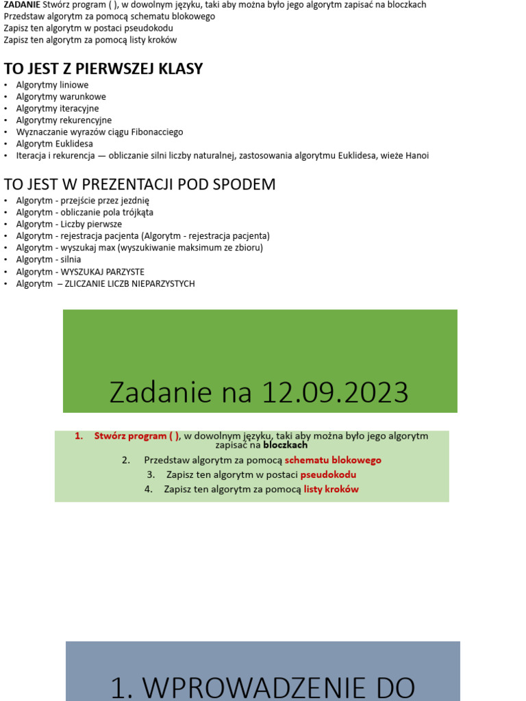 Algorytmy Wprowadzenie | PDF