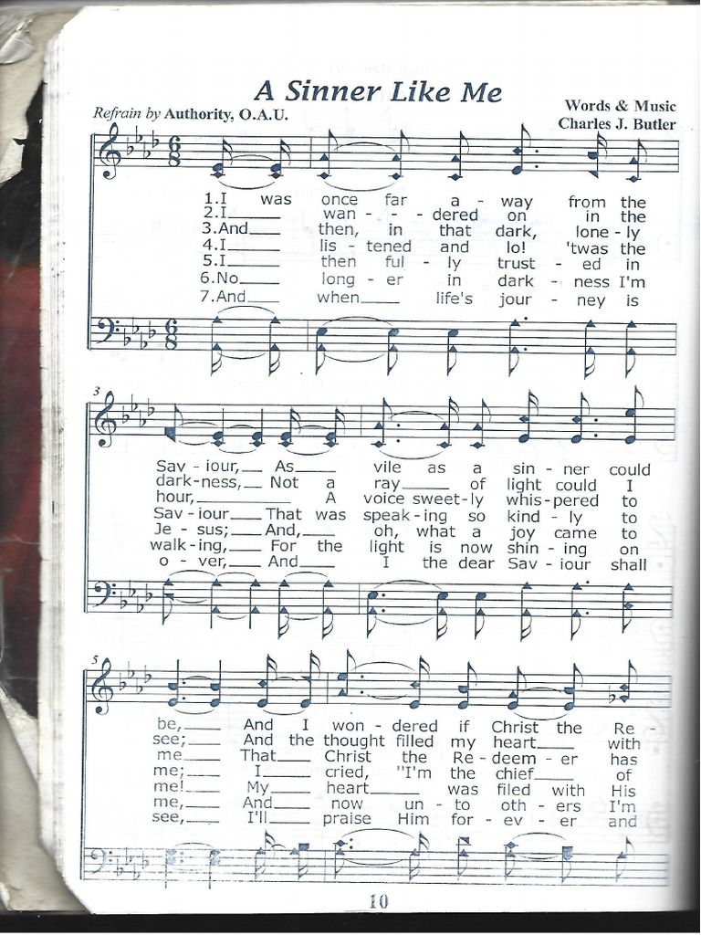 A Sinner Like Me-Music Sheet | PDF