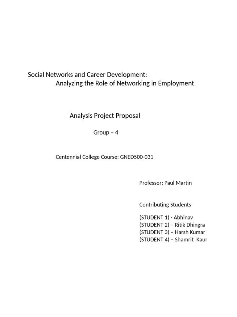 Socai Analysis Proposal Gned500 | PDF | Social Network | Employment