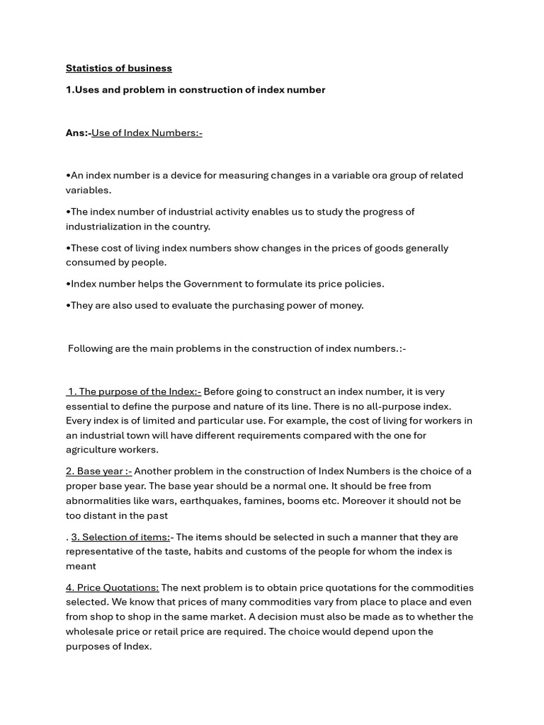 Business Statistics | PDF | Cost Of Living | Seasonality