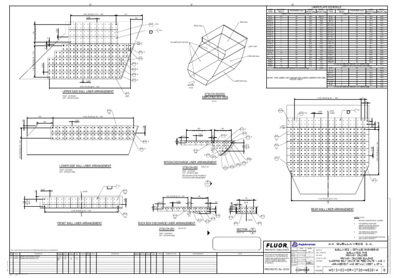 Liner Plate Schedule: MQ13-02-DR-2730-ME3014 0 | PDF