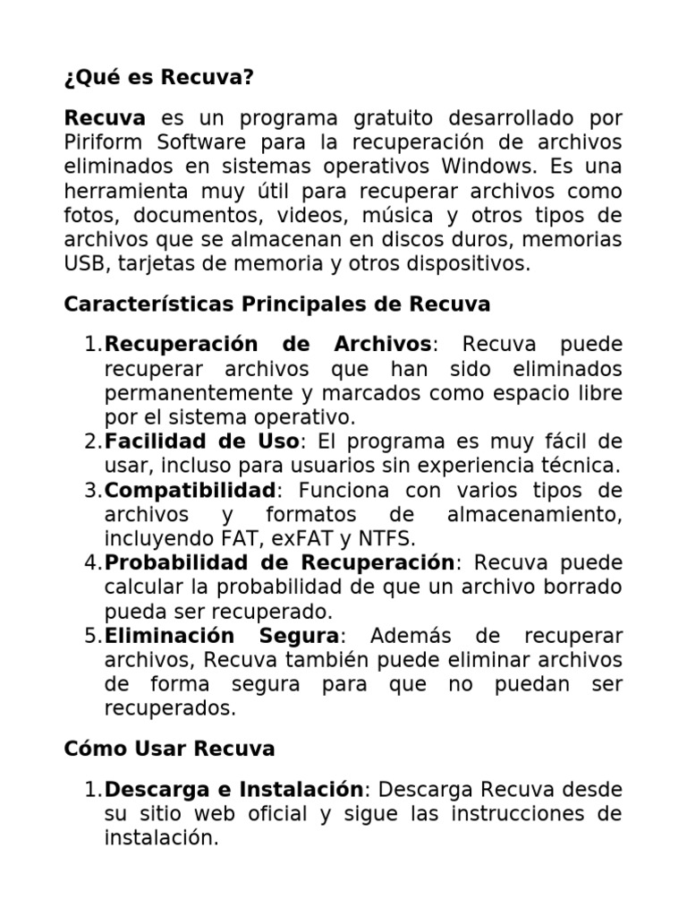 Qué Es Recuva | PDF Qué Es Recuva | PDF
