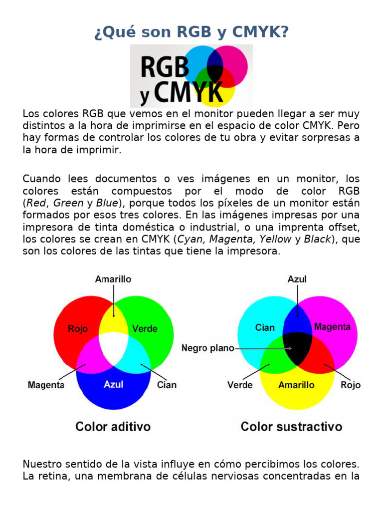 Diferencias RGB y CMYK en impresión | PDF | Color | Amarillo