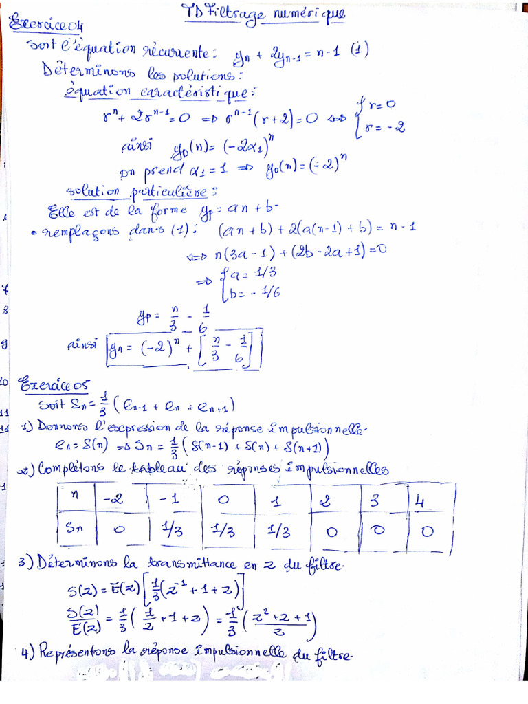 TD Filtrage Ex4 11 | PDF