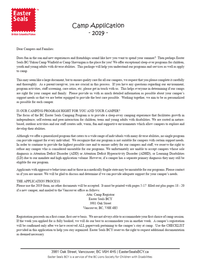 New Camper Application 2019 | PDF | Indemnity | Camping