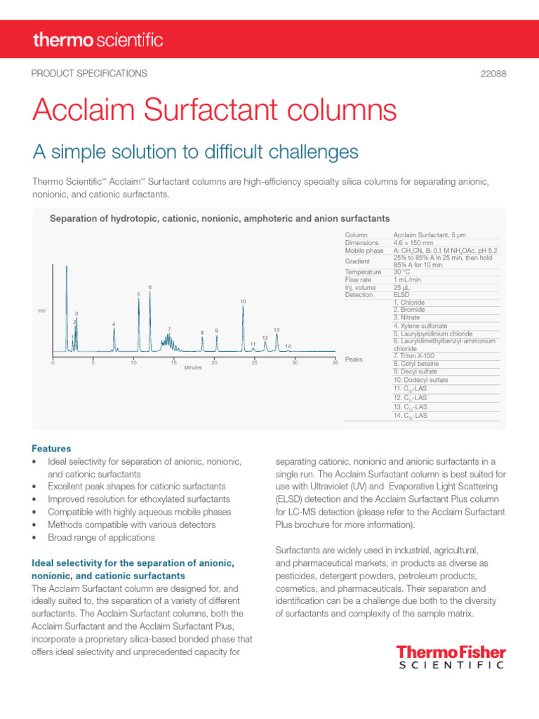Acclaim Surfacant LPN1679 | PDF | High Performance Liquid ...