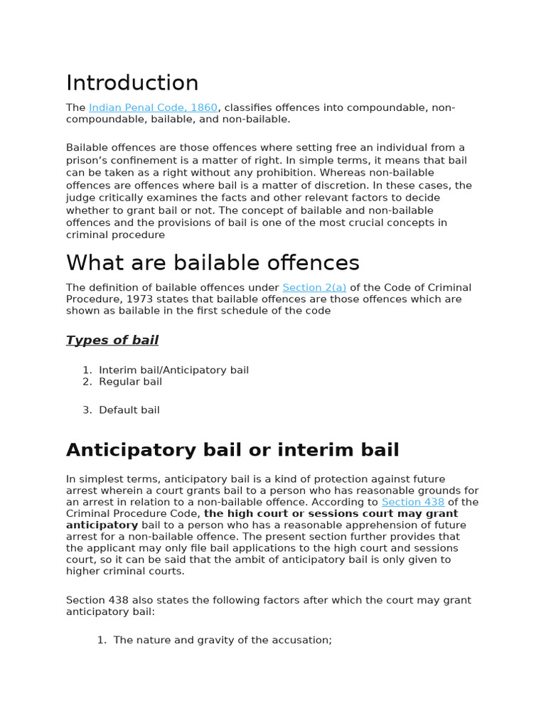 Bailable & Non Bailable Offence | PDF | Bail | Crimes