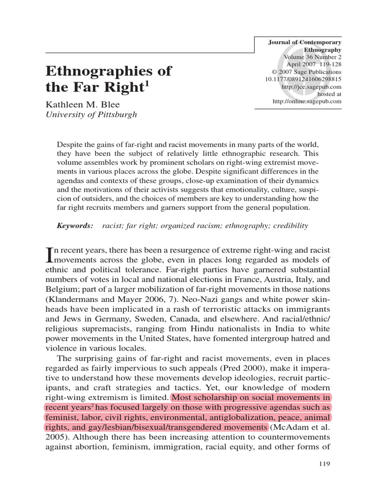 Ethnography of The Right | PDF | Far Right Politics | Extremism