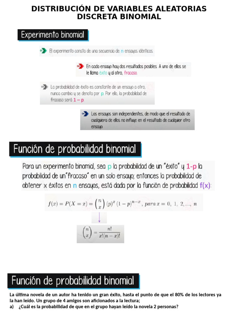 Distribución Binomial-Estadistica | PDF