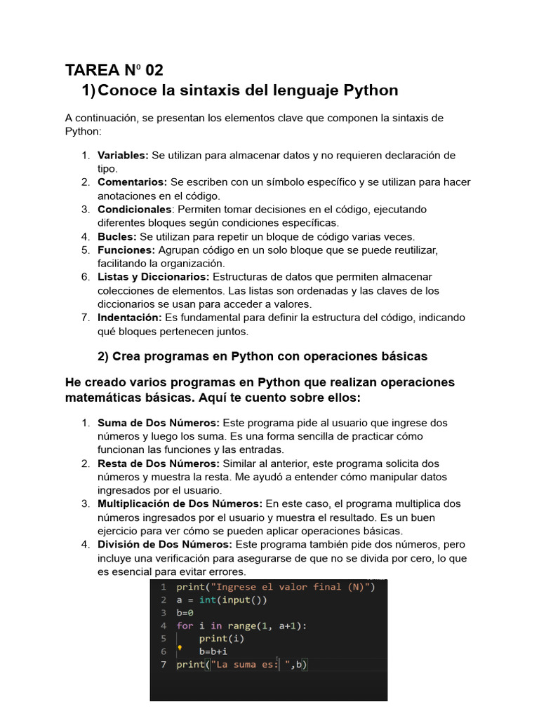 Tarea N 02-Algoritmia para El Desarrollo de Programas. | PDF