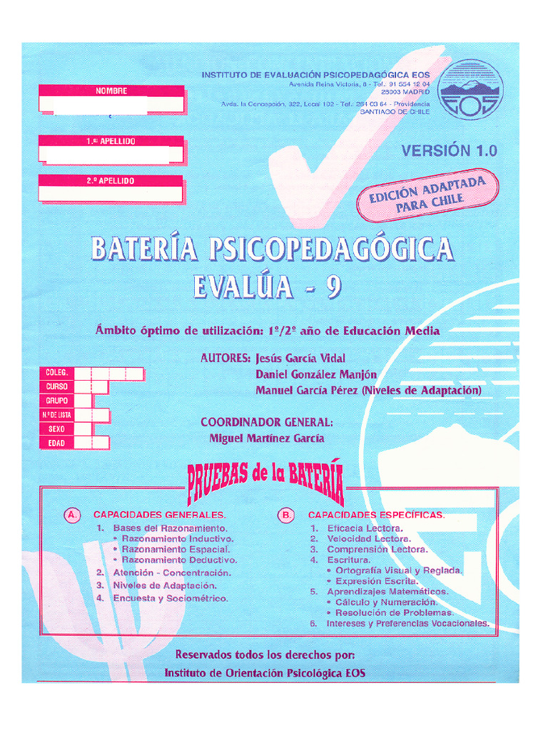 Evalua 9 - Cuadernillo | PDF