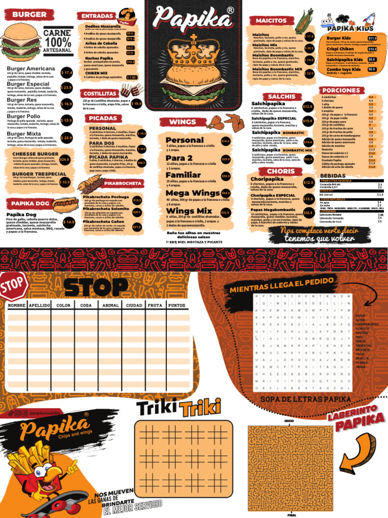 Carta Papika | PDF | Salchicha | Ingredientes de comida