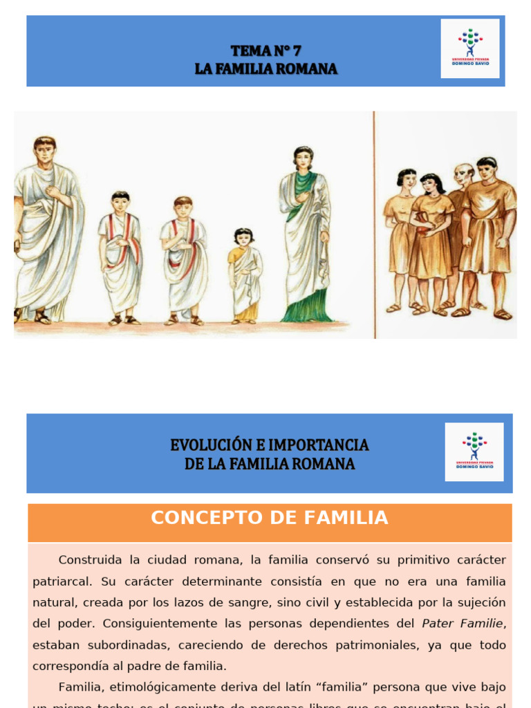 Tema #7. La Familia Romana | PDF