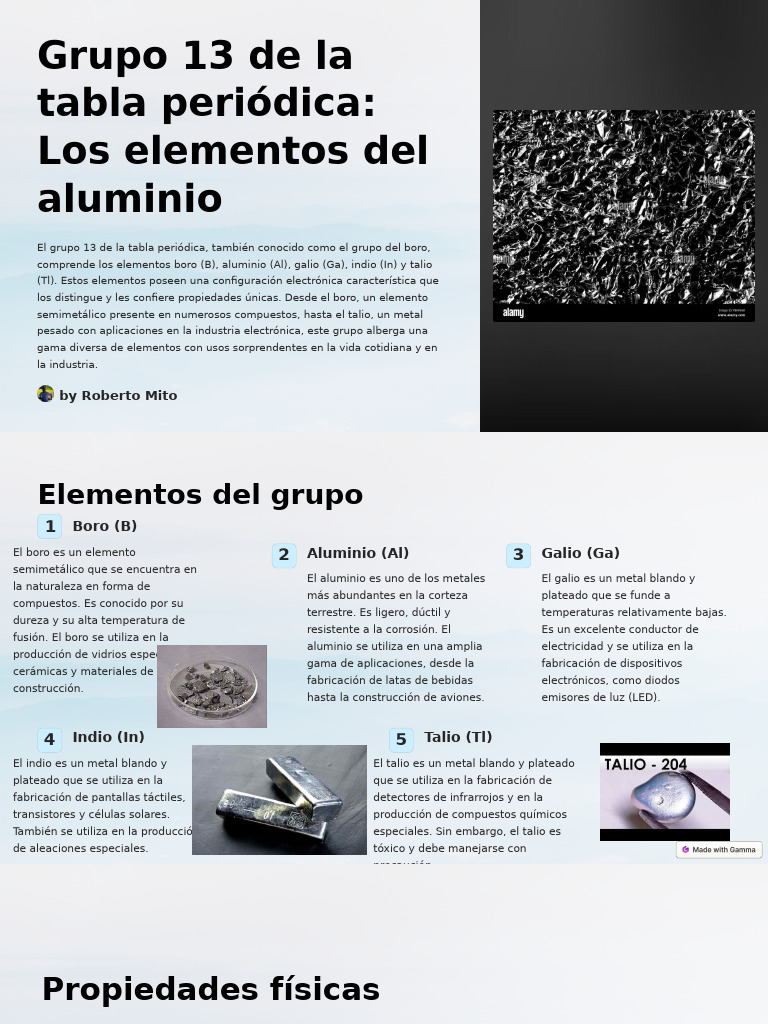 Grupo-13-De-La-Tabla-Periodica - Familia Del Aluminio | PDF | Aluminio ...