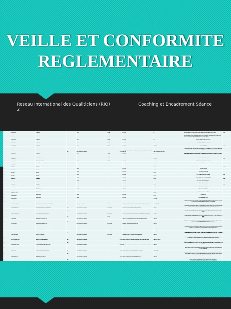 Veille Et Conformite Reglementaire | PDF | Santé et sécurité au travail | Sécurité