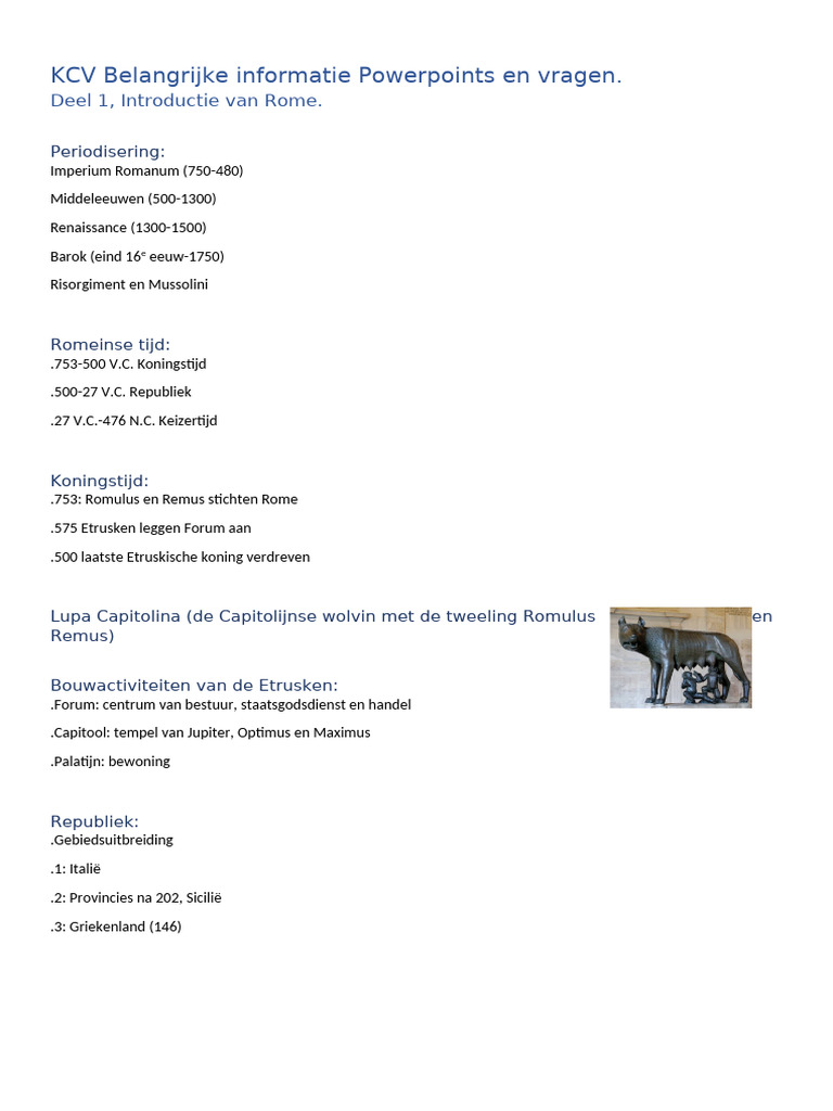 KCV Samengevat | PDF