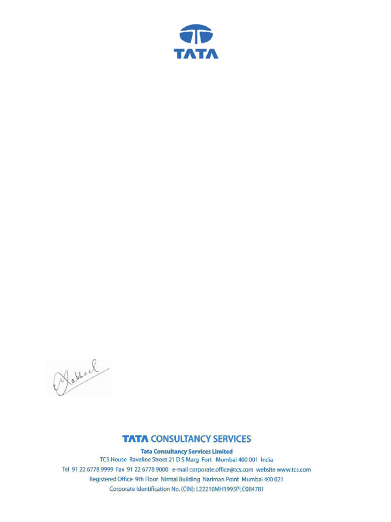 TCS Relieving Letter for Resignation | PDF