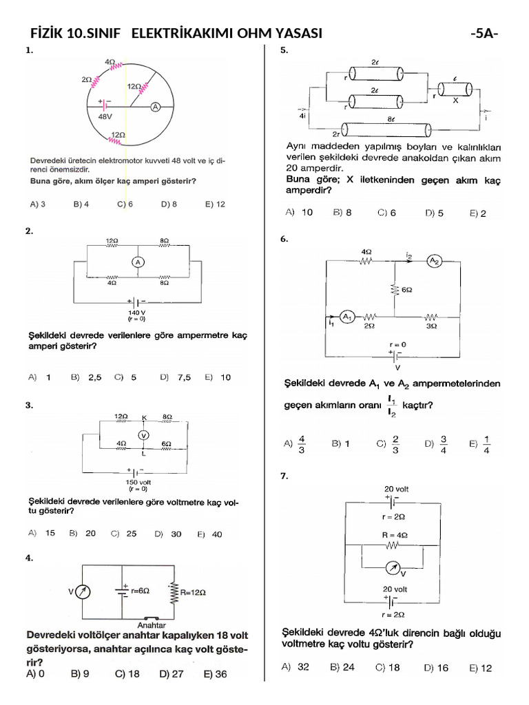01 Elektri̇k Akimi-5a | PDF
