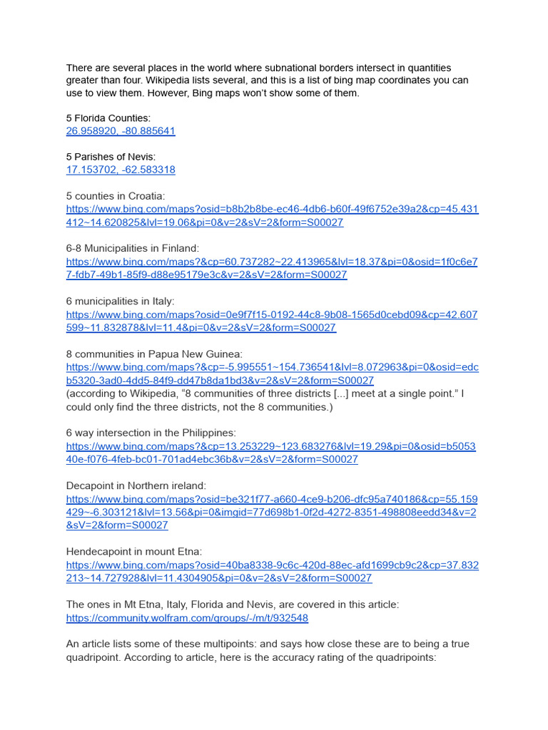 Subnational Borders Intersection Points | PDF | Computers