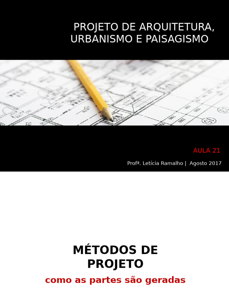Projeto 1 - Aula 21 - Métodos de Projeto | PDF | Conhecimento