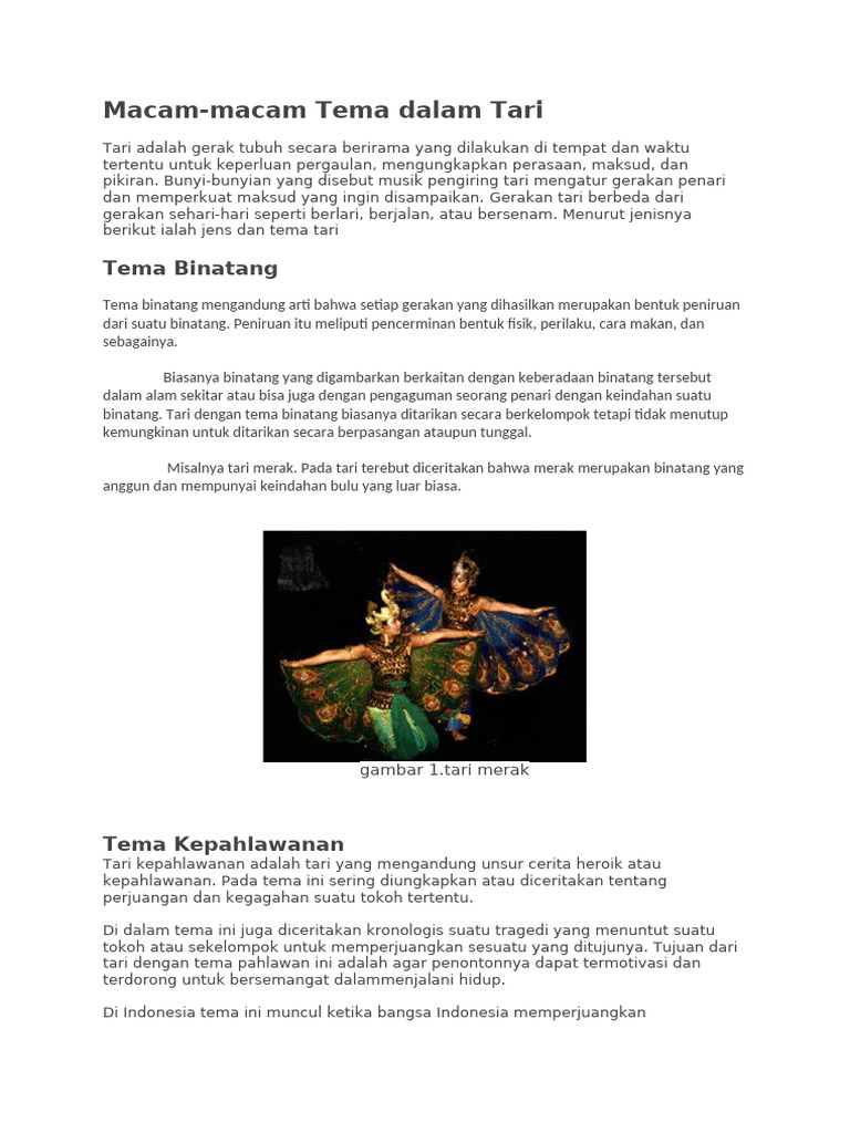 Macam Tema Tari | PDF | Fiksi Umum