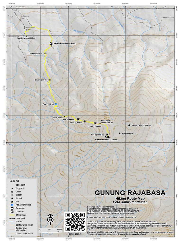 Peta Jalur Pendakian Gunung Rajabasa | PDF