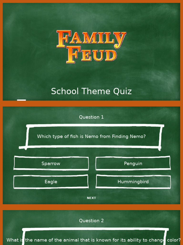 Family Fued Quiz - School Theme | PDF | Language Arts & Discipline