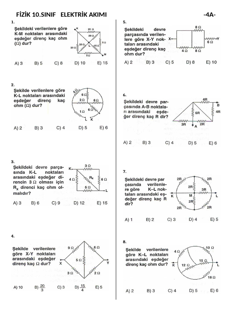 01 ELEKTRİK AKIMI-4A | PDF
