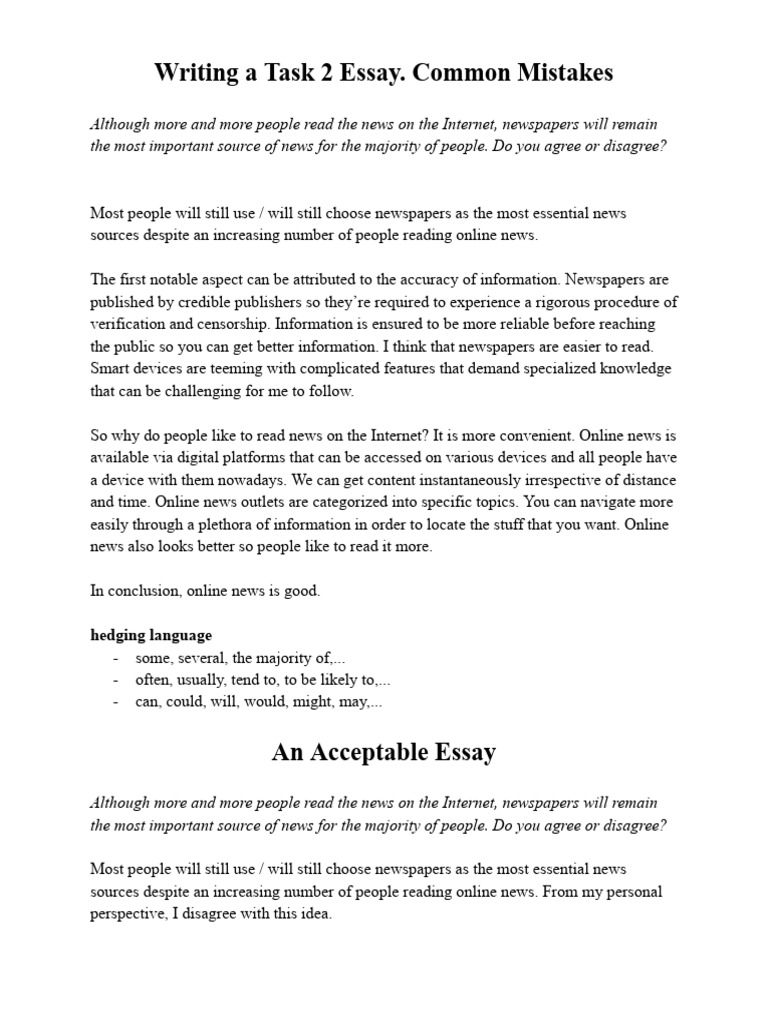 (06 - 11) Writing. Task 2. Common Mistakes | PDF | News | Newspapers