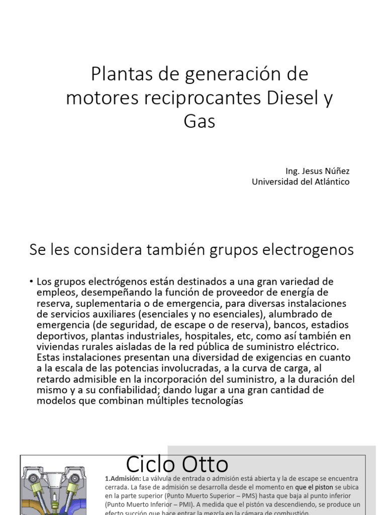 Plantas Motor Reciprocante | PDF | Pistón | Motor diesel
