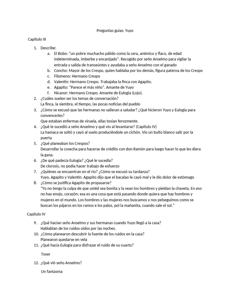 Preguntas Guías Yuyo III-IX | PDF | Novela negra, policíaca y suspenso ...