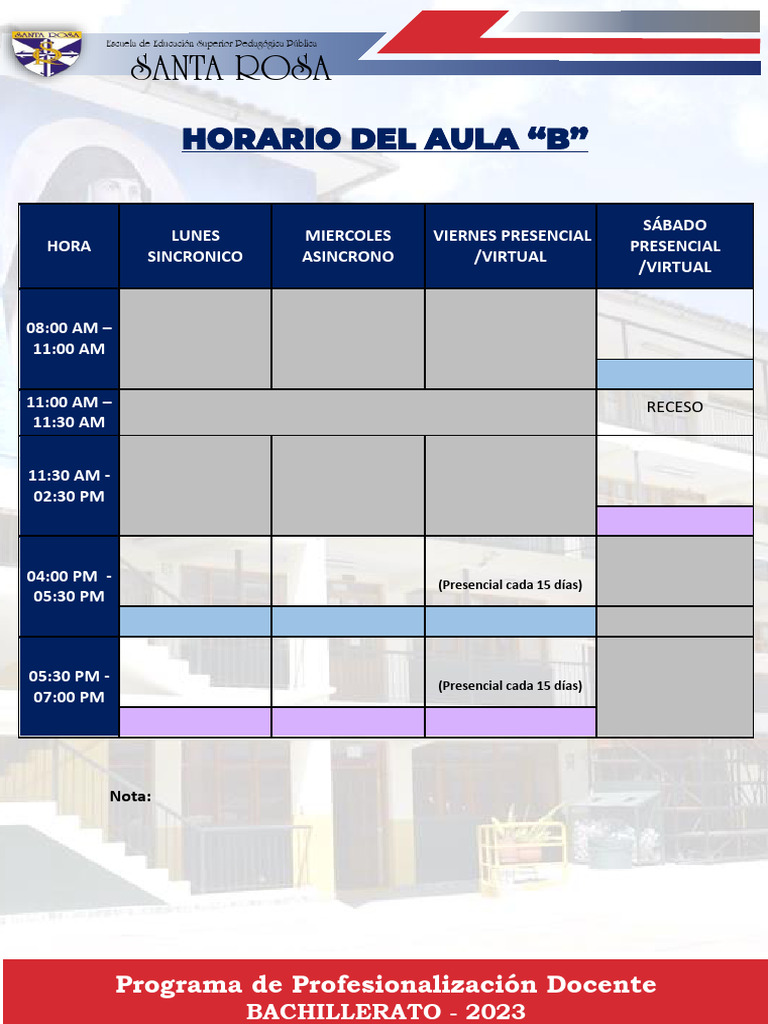 Horario Aula B | PDF