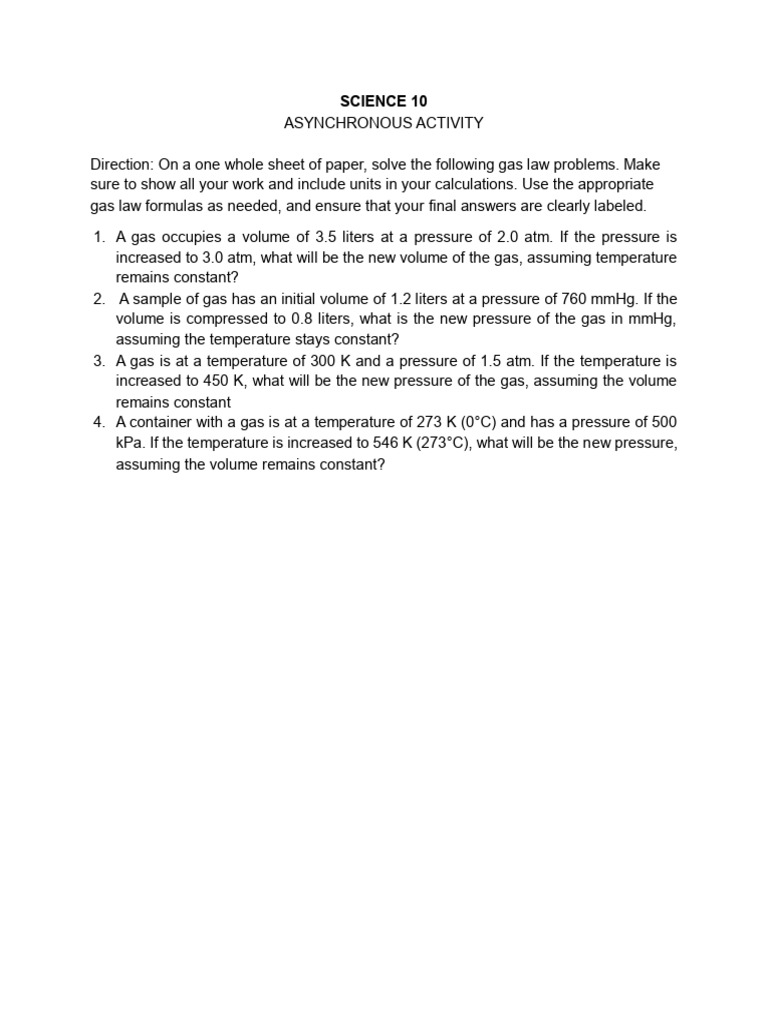 Science 10 Activity | PDF