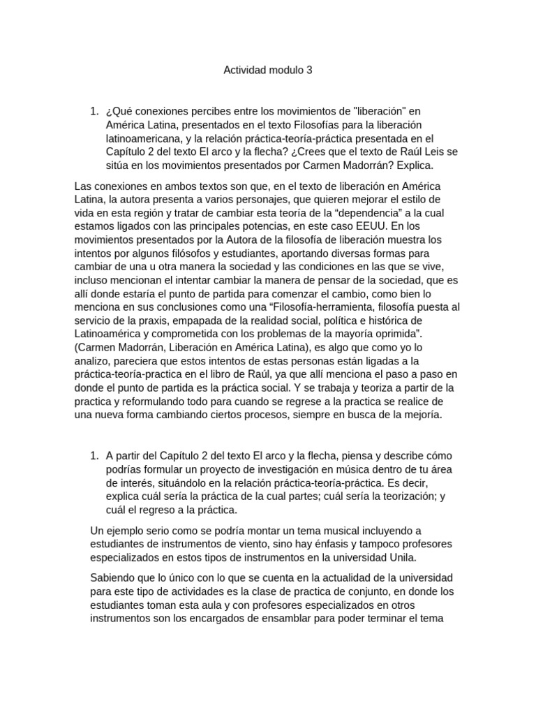 Actividad Modulo 3 | PDF | America latina