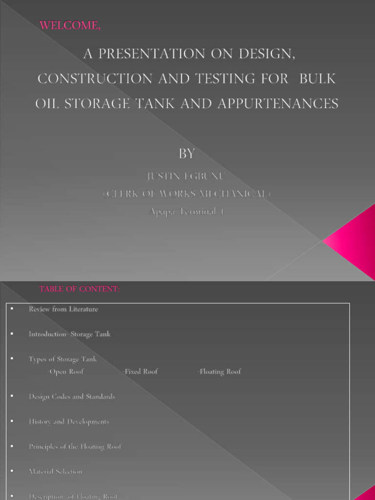Presentation On Bulk Tank Design | PDF | Alloy | Stainless Steel