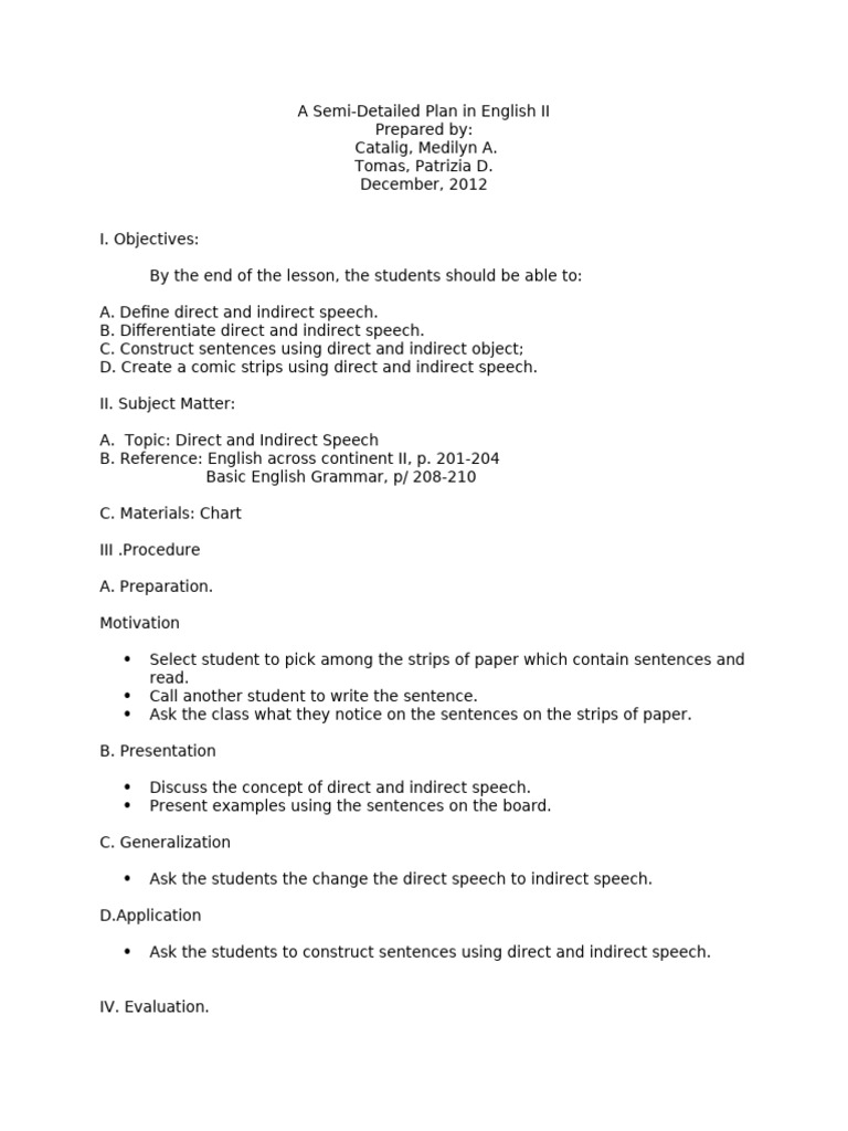 Lesson Plan English | PDF | Language Arts & Discipline | Art