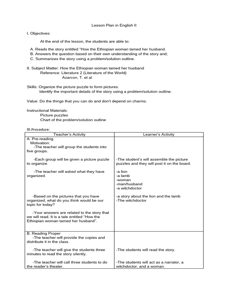 Educ20 Lesson Plan1 | PDF | Lesson Plan | Pedagogy