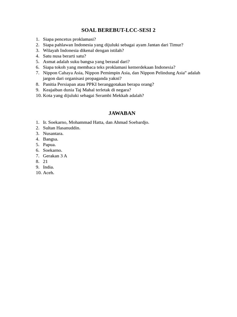 Soal Berebut LCC Sesi 2 | PDF