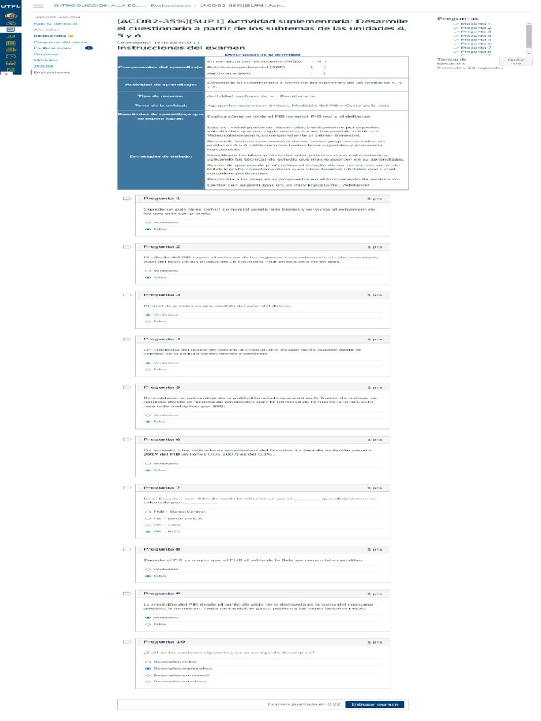 Activida Suplementaria Nota 9 Economia | PDF