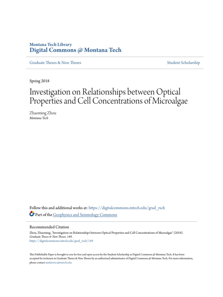 Investigation On Relationships Between Optical Properties and Cel ...