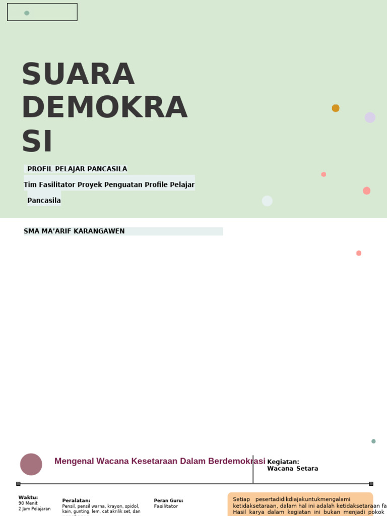 Modul P5 Suara Demokrasi Kelas X Dan XI | PDF | Pengembangan Diri