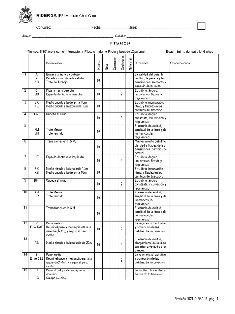 Rider 3A 2024 | PDF | Ecuestre | Locomoción terrestre