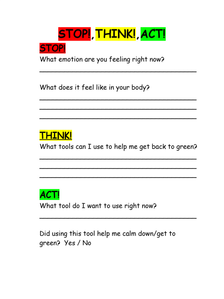 Stop!, Think!, Act! | PDF | Self-Improvement | Lifestyle