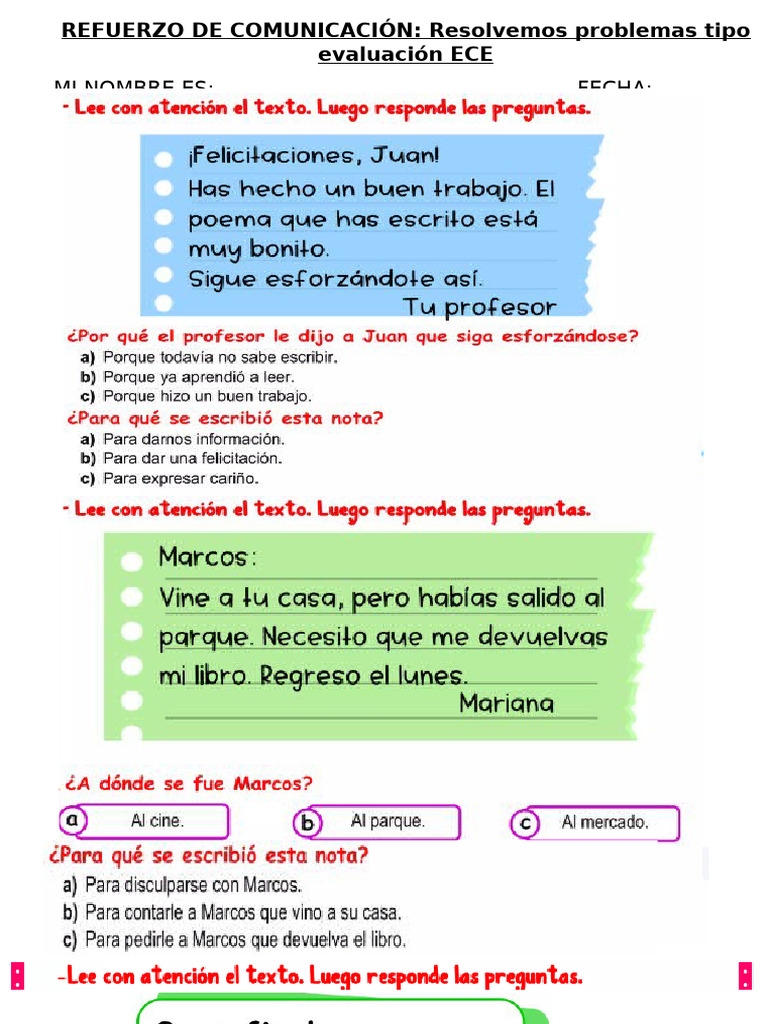 Dia 1 Ref. Com Lecturas Tipo Ece | PDF