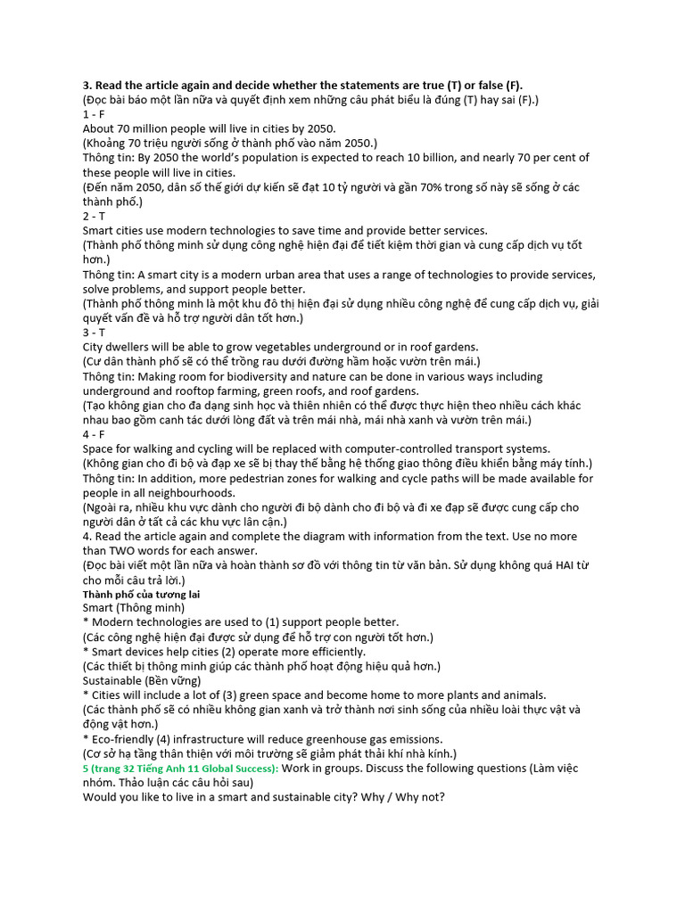 Read The Article Again and Decide Whether The Statements Are True (T ...