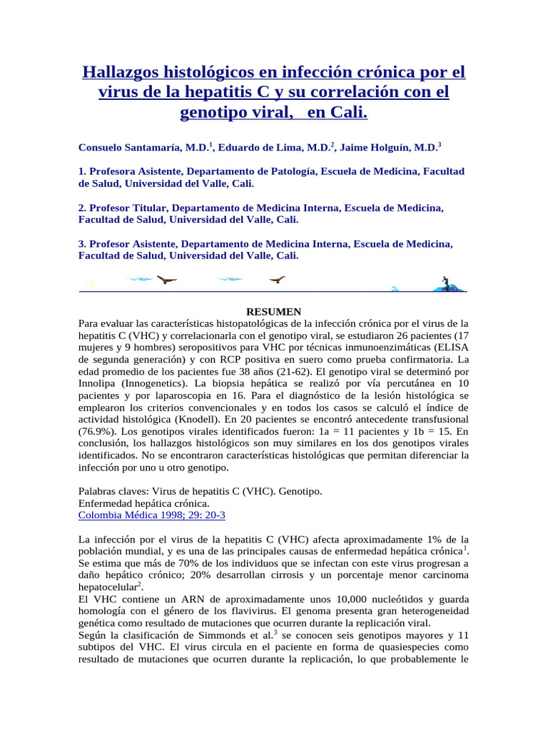 Hallazgos Histológicos en Infección Crónica y Corrrelac Con Genotipo | PDF | Virus de la ...