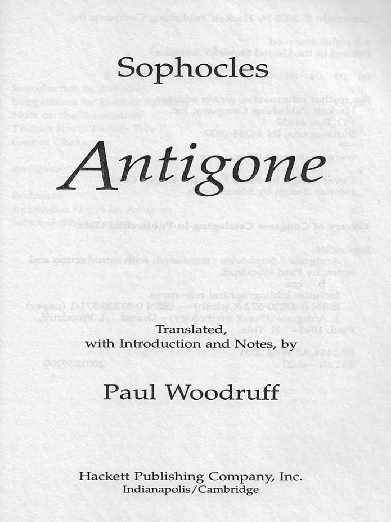 Antigone | PDF | Oedipus | Theban Mythology