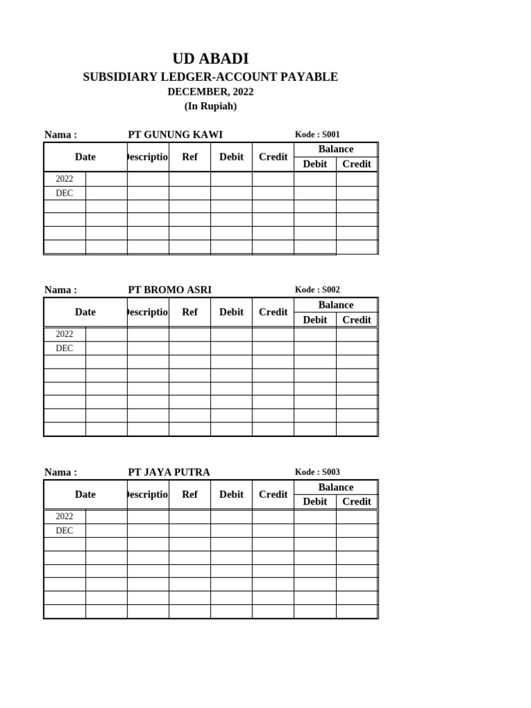 Buku Besar Pembantu Utang | PDF