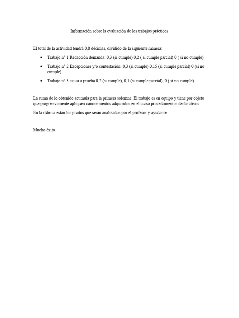 Instrucciones y Evaluaciã N Trabajo Prã¡ctico | PDF | Negocios | Finanzas y dinero